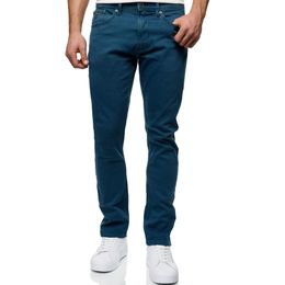 Cargohose INDICODE "INReffe", Herren, Gr. 36, L&auml;nge 34, blau (teal), Web, Obermaterial: 92% Baumwolle, 6% Polyester, 2% Elasthan, unifarben, regular fit kn&ouml;chellang, Hosen Cargohose