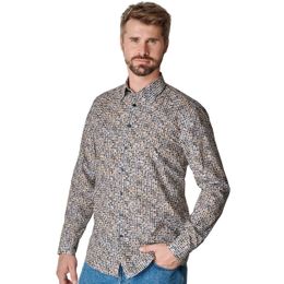 Langarmhemd Casamoda "Casamoda Freizeithemd Print", Herren, Gr. 3XL, Normalgr&ouml;&szlig;en, gelb, 100% Baumwolle, bedruckt, l&auml;ssig geschnitten, Hemden