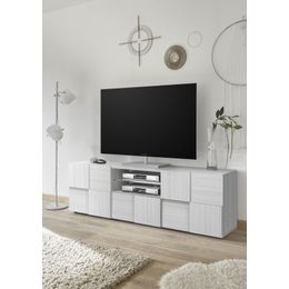 Lowboard Inosign "Dama Breite 181 cm, TV-Board 2 T&uuml;ren, 1 Schubkasten, TV-Schrank", grau (eucalipto), Sideboards, Lowboard, Front in 3D-Optik, viel Stauraum, verschiedene Farben