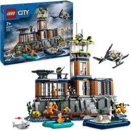 Konstruktionsspielsteine Lego "Polizeistation auf der Gef&auml;ngnisinsel (60419), Lego City", bunt, Spielbausteine, Kinder, Kunststoff, Made in Europe