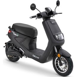 E-Motorroller blu:s "XT2000", schwarz, Elektromotorroller, 45 km/h, bis zu 50 km Reichweite, mit Stra&szlig;enzul., 2 Sitzpl&auml;tze, f&uuml;r Erwachsene, B:70cm H:112cm L:167cm