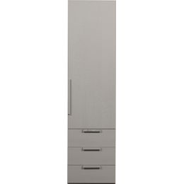 Garderobenschrank Woood "Rens", grau, B:55cm H:210cm T:58cm, Holzwerkstoff, Schr&auml;nke, Garderobenschrank, aus Nussbaum-Dekor, viel Stauraum, H&ouml;he 210 cm