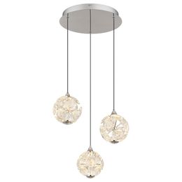 Globo LIGHTING H&auml;ngeleuchte "VIRINA", verchromt, &Oslash; 41cm H: 150cm, 1 Stk., Leuchten, H&auml;ngelampe Esszimmer-Leuchte Esstischleuchte Wohnzimmer, H&auml;ngeleuchte