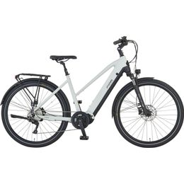 E-Bike Prophete "Entdecker 5.0" Gr. 50, grau (grau, schwarz), Elektrofahrr&auml;der, Kinder, 50cm, 28 Zoll (71,12cm), Pedelec, Elektrofahrrad f&uuml;r Damen
