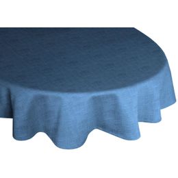 Tischdecke WIRTH "WIESSEE" Gr. 1, blau, B:160cm L:220cm, Baumwolle, Leinen, Modal, Tischdecken, Tischdecke, oval