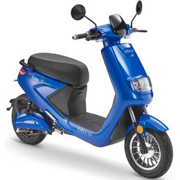 E-Motorroller blu:s "XT2000", blau, Elektromotorroller, 45 km/h, bis zu 50 km Reichweite, mit Stra&szlig;enzul., 2 Sitzpl&auml;tze, f&uuml;r Erwachsene, B:70cm H:112cm L:167cm