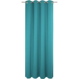 Vorhang Adam "Uni Collection", blau (t&uuml;rkis), B:142cm H:405cm, Baumwolle (Bio-Baumwolle), Gardinen, Blickdichter aus 100% Bio-Baumwolle
