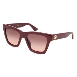 Gucci GG1714S | Damen-Sonnenbrille | Fassung: Vollrand, Cat Eye, Kunststoff, Burgunder | Glasfarbe: Rose Verlaufend Mehrfarbig