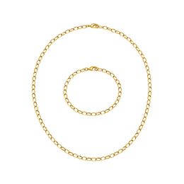 Gliederkette Lady, gold (vergoldet), Halsketten, Damen, 20cm, 50cm, Metall, Gliederkette