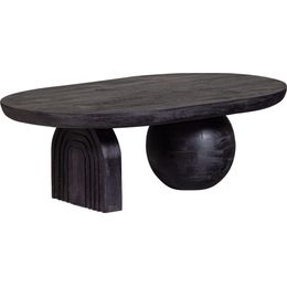 Couchtisch Woood "Steppe", schwarz (schwarz, schwarz), B:110cm H:38cm T:72cm, Tische, Couchtisch, aus Mangoholz, gro&szlig;e Tischplatte, H 38 cm x B 110 cm