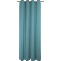 Vorhang Adam "Uni Collection", blau (t&uuml;rkis), B:142cm H:185cm, Baumwolle (Bio-Baumwolle), Gardinen, Blickdichter aus 100% Bio-Baumwolle