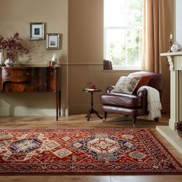 Teppich FLAIR RUGS "Gillingham", rot, B:80cm H:12mm L:150cm, Kunstfaser, Teppiche, Teppich, Vintage Stil