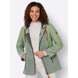 Strickfleecejacke Casual Looks, Damen, Gr. 40, gr&uuml;n (eucalyptus), 100% Polyester, Webware:100% Polyester, unifarben, Jacken