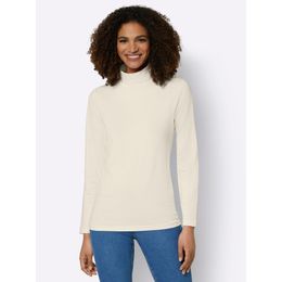 Rollkragenshirt Casual Looks "Rollkragen-Shirt", Damen, Gr. 42, beige (champagner), 95% Baumwolle, 5% Elasthan, unifarben, Shirts