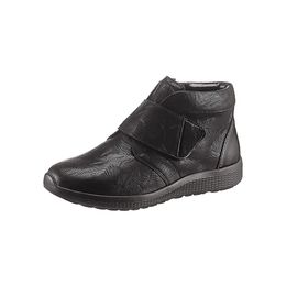 Waldl&auml;ufer Stiefelette WALDL&Auml;UFER, Damen, Gr. 5,5, schwarz (schwarz, gemustert), Lackleder, Nubukleder, Basic, Schuhe Stiefelette