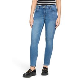 Slim-fit-Jeans Betty Barclay "Damen mit Waschung", Damen, Gr. 44, Normalgr&ouml;&szlig;en, blau, Obermaterial: 56% Baumwolle, 30% Viskose, 12% Polyester, 2% Elasthan, Basic, slim fit, Jeans Slim-fit-Jeans