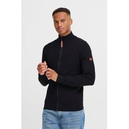 Strickjacke Blend "BHFindus", Herren, Gr. XL, schwarz, Feinstrick, 70% Baumwolle (Recycled), 30% Polyester (Recycled), unifarben, schmal normal, hoch geschlossener Ausschnitt, Strickjacken Strickjacke, Stilvolle Strickjacke mit Rei&szlig;verschluss