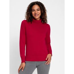 Rollkragenpullover Casual Looks "Pullover", Damen, Gr. 48, rot, 100% Baumwolle, Pullover Rollkragenpullover