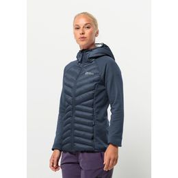 Hybridjacke Jack Wolfskin "ROUTEBURN PRO HYBRID W", Damen, Gr. L (42/44), midnightsky, Oberstoff: 100% POLYESTER; Kontrastmaterial 1: 93% POLYESTER, 7% ELASTHAN; F&uuml;llung 1: 100% POLYESTER; Futter 1: 100% POLYESTER, Jacken