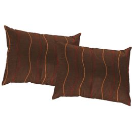 Dekokissen WIRTH "Sepino" Gr. 2, orange (orange, gemustert), B:50cm L:50cm, Baumwolle, Polyester, Dekokissen_Sitzkissen_Kissenh&uuml;llen, Kissenh&uuml;lle ohne F&uuml;llung, 2 St&uuml;ck