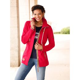 Shirtjacke Casual Looks "Sweatjacke", Damen, Gr. 36, rot, 100% Baumwolle, unifarben, Shirts Shirtjacke