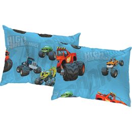Dekokissen WIRTH "Trucks" Gr. 3, blau (hellblau, gemustert), B:40cm L:60cm, Polyester, Dekokissen_Sitzkissen_Kissenh&uuml;llen, Nickelodeon, Kissenh&uuml;lle ohne F&uuml;llung, 2 St&uuml;ck