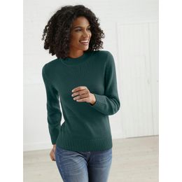 Strickpullover Classic Basics "Pullover", Damen, Gr. 40, gr&uuml;n (tanne), 100% Baumwolle, unifarben, Pullover Strickpullover