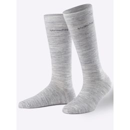 w&auml;schepur Kniestr&uuml;mpfe W&Auml;SCHEPUR, Damen, Gr. 1, grau (grau, meliert), 53% Wolle, 46% Polyamid, 1% Elasthan, Socken Kniestr&uuml;mpfe
