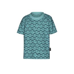 T-Shirt TRIGEMA "TRIGEMA T-Shirt mit s&uuml;&szlig;em Allover-Affen-Print", M&auml;dchen, Gr. 92, gletscher, 100% Baumwolle, Basic, Shirts T-Shirt