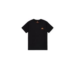 T-Shirt Alpha Industries "Basic T-Shirt SL", Herren, Gr. M, orange (schwarz, neon orange), Obermaterial: 100% Baumwolle, Shirts T-Shirt