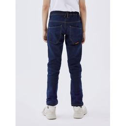 Slim-fit-Jeans name it "NKMRYAN SLIM SWE JEANS 6116-TH NOOS", Jungen, Gr. 128, N-Gr, blau (dunkelblau denim kids), Denim/Jeans, Obermaterial: 70% Baumwolle, 27% Polyester, 3% Elasthan, unifarben, slim fit, Jeans Slim-fit-Jeans