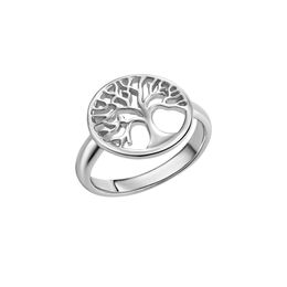 Fingerring Vivance "Silber 925 rhodiniert mit Lebensbaum-Motiv" Gr. 58, wei&szlig;, Fingerringe, Damen, 058 (18,5), Silber 925 (Sterlingsilber), Fingerring