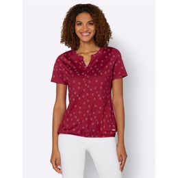 Print-Shirt Casual Looks "Shirt", Damen, Gr. 40, rot (kirsche, wei&szlig;, bedruckt), 50% Baumwolle, 50% Modal, bedruckt, gemustert, mehrfarbig, Rundhals, Shirts