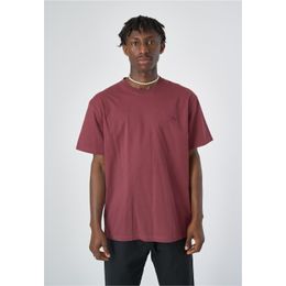 T-Shirt Cleptomanicx "Embroidery Gull Mono", Jungen, Gr. L, gr&uuml;n (weinrot), 100% Baumwolle, bestickt, normal, Rundhals, Shirts T-Shirt, mit lockerem Schnitt