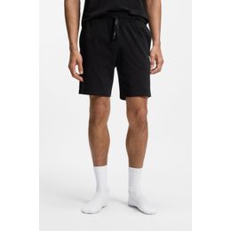 Sweatshorts BOSS "Mix&Match Short CW", Herren, Gr. L (52), N-Gr, schwarz (schwarz 001), Sweatware, Obermaterial: 95% Baumwolle, 5% Elasthan, unifarben, Basic ca. Mitte Oberschenkel, Hosen Sweatshorts, mit BOSS Logo
