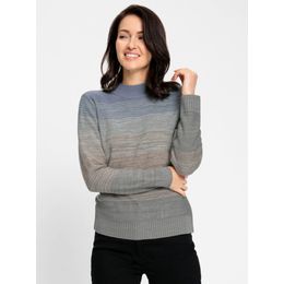 Streifenpullover Classic Basics "Pullover", Damen, Gr. 52, blau (hellblau, gemustert), 100% Polyacryl, bedruckt, gemustert, mehrfarbig, Pullover Streifenpullover
