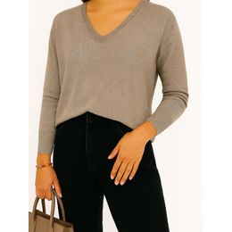 WEARABLE STORIES Pullover 'Ginny' Damen Gr&ouml;&szlig;e S/L taupe