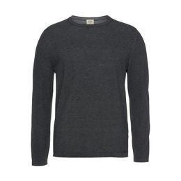 Rundhalspullover OLYMP "OLYMP Strick Casual", Damen, Gr. M (46), grau (anthrazit), Obermaterial: 100% Baumwolle, schmal, Rundhals, Pullover Rundhalspullover, Crew Neck