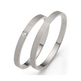 Trauring Firetti "Schmuck Geschenk Gold 375 Hochzeit Ehering "LIEBE" Gr. 62, wei&szlig; (wei&szlig;goldfarben), Fingerringe, Damen, 62, 0,01 SI = kleine Einschl&uuml;sse mit Brillant, Wei&szlig;gold 375, 2mm, Trauring, Made in Germany, wahlweise mit oder ohne Brillant