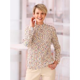 Stehkragenpullover Classic Basics "Pullover", Damen, Gr. 48, beige (sand, meliert), 100% Polyacryl, meliert, Pullover Stehkragenpullover
