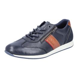 Sneaker Rieker, Herren, Gr. 46, blau, Leder, Synthetik, Schuhe Sneaker, mit Rei&szlig;verschluss, Freizeitschuh, Halbschuh, Schn&uuml;rschuh