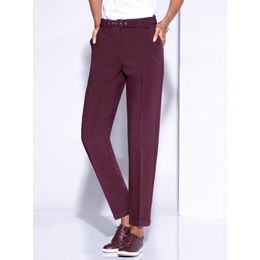CR&Eacute;ATION L Webhose CREATION L, Damen, Gr. 50, Normalgr&ouml;&szlig;en, rot (burgund), 63% Polyester, 33% Viskose, 4% Elasthan, unifarben, Hosen