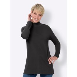 Longshirt Classic Basics "Longshirt", Damen, Gr. 46, schwarz, 100% Baumwolle, unifarben, Shirts Longshirt