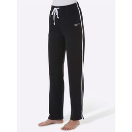 Sporthose Catamaran, Damen, Gr. 44/46, Normalgr&ouml;&szlig;en, schwarz-wei&szlig; (schwarz, wei&szlig;), 100% Baumwolle, unifarben, lang, Hosen Sporthose