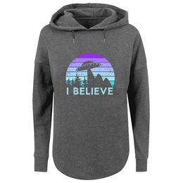 F4NT4STIC Sweatshirt 'I Believe Ufo Alien Raumschiff Retro' Damen Gr&ouml;&szlig;e S blau / hellblau / dunkelgrau / lila / helllila