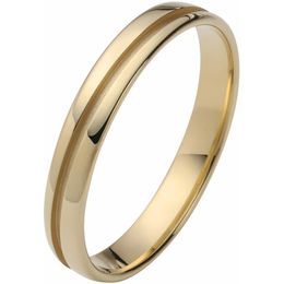 Trauring Firetti "Schmuck Geschenk Gold 375 Hochzeit Ehering "LIEBE"" Gr. 16,5, gold (gelbgoldfarben), Fingerringe, Damen, 16,5, ohne Brillanten, Gelbgold 585, 3,5mm, Trauring, Made in Germany, wahlweise mit oder ohne Brillanten