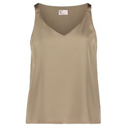 Vera Mont Satin-Bluse mit V-Ausschnitt Damen Gr&ouml;&szlig;e L oliv