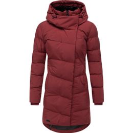 Wintermantel Ragwear "Pavla Soft YOUMODO", Damen, Gr. S (36), rot (weinrot), Obermaterial: 100% Polyester; Innenfutter: 100% Polyester; Wattierung: 100% Polyester, gerade ca. Mitte Oberschenkel, &Auml;rmel ohne &Auml;rmelschlitz Rippb&uuml;ndchen, M&auml;ntel Wintermantel, Wasserdichter Steppmantel mit Fleecekragen