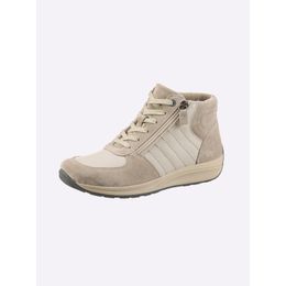 Stiefelette Casual Looks, Damen, Gr. 39, beige (sand), Glattleder, Veloursleder, Schuhe Stiefelette
