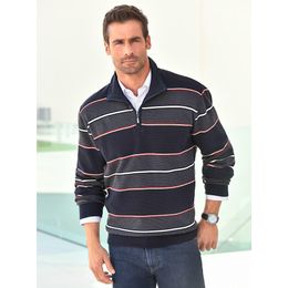 Sweatshirt Marco Donati, Herren, Gr. 44/46, blau (marine), 100% Baumwolle, gemustert, gestreift, mehrfarbig, Sweatshirts Sweatshirt